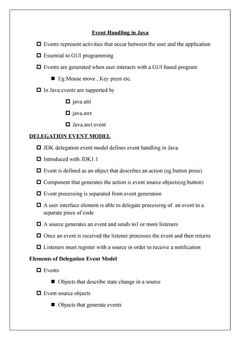 Event Handling In Java In Java Events Are Supported Java Java Java