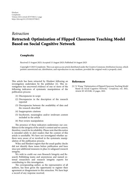 Pdf Retracted Optimization Of Flipped Classroom Teaching Model Based