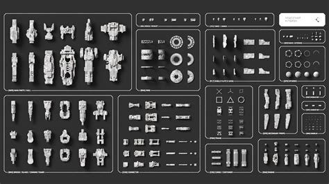 Spaceship Kitbash Pack Superhive Formerly Blender Market