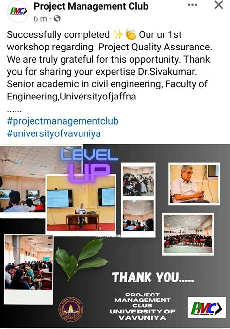 Dr Eng Sivakumar Subramaniam On Linkedin Workshop On How Project Quality Assurance Impact