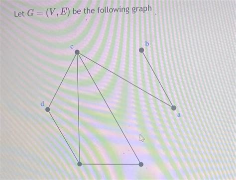 solved let g v e be the following graphfind the order of