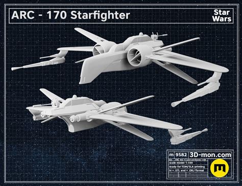 Arc 170 Starfighter Star Wars Starship 3d Model 3d Printable Cgtrader