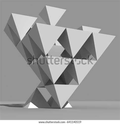 3d Rendering Pyramidal Structure Built Inverted 스톡 일러스트 641140519