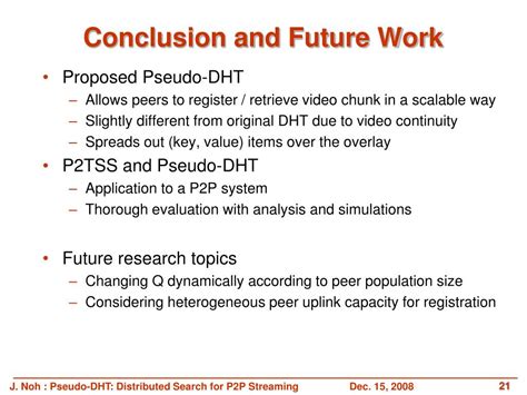 Ppt Pseudo Dht Distributed Search Algorithm For P2p Video Streaming