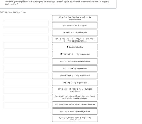 solved prove the given expression is a tautology by