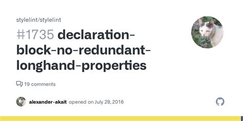 declaration block no redundant longhand properties · issue 1735