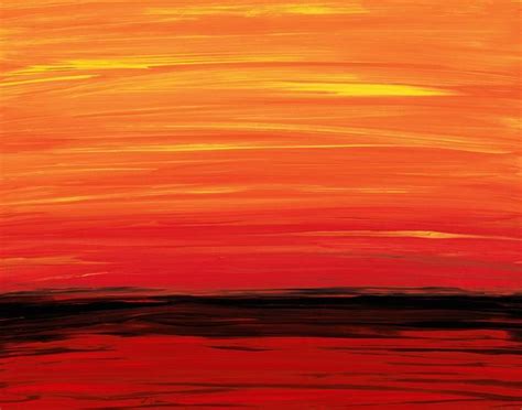 Ruby Shore Red Orange Yellow Art Abstract Art By Sharon Cummings