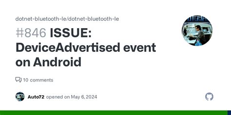 Issue Deviceadvertised Event On Android · Issue 846 · Dotnet