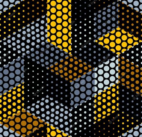 Premium Vector Dotted Seamless Isometric Geometric Pattern Dots 3d Cubes Vector Tiling