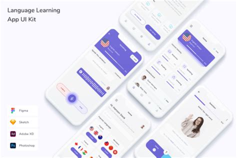 Language Learning App UI Kit Graphic By Betush Creative Fabrica