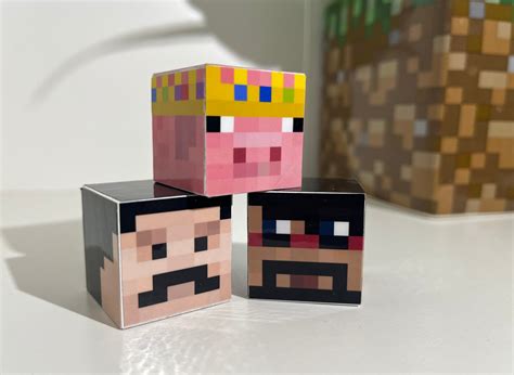 Minecraft Player Head Block Minecraft Pixel Art 3x3cm 5x5cm Blocks Gaming Player Skin Etsy