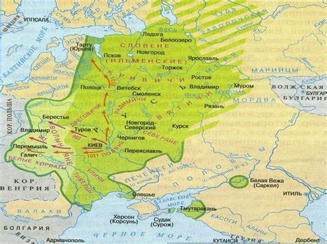 Карта древней руси с городами и княжествами