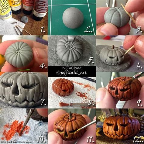 Happy Halloween And A Tutorial How To Make A Polymer Clay Pumpkin