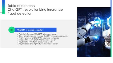 Chatgpt Revolutionizing Insurance Fraud Detection Table Of Contents Chatgpt Ss V Ppt Template