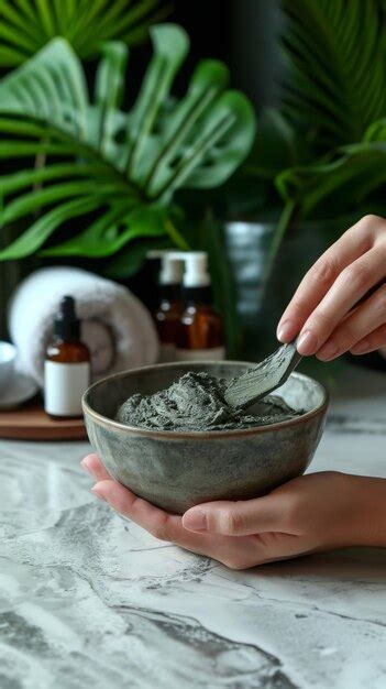 Premium Photo | Woman mixing cosmetic clay mask