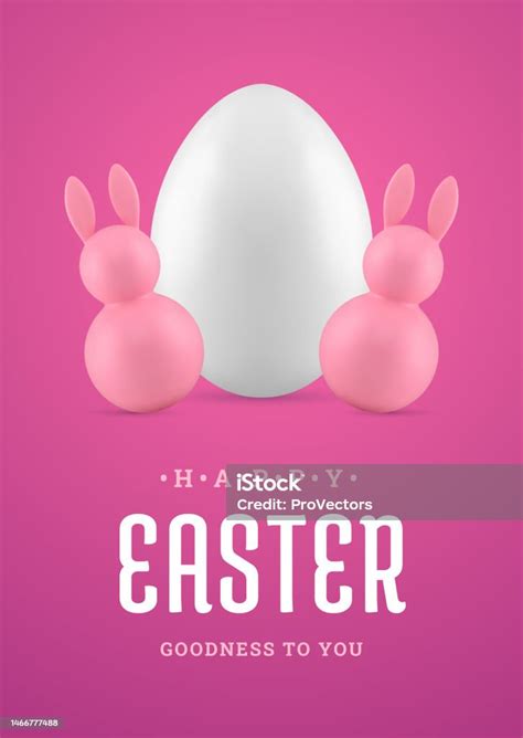 부활절 3d 인사말 카드 닭고기 달걀 작은 토끼 싸구려 휴일 디자인 서식 파일 현실적인 벡터 0명에 대한 스톡 벡터 아트 및 기타 이미지 Istock