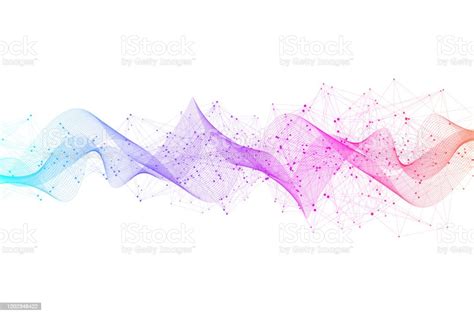 연결된 선과 점으로 추상 신경총 배경 플렉서스 기하학적 효과 디지털 데이터 시각화 디자인에 대 한 미래 기술 스타일 낮은 폴리 요소 벡터 그림입니다 0명에 대한 스톡 벡터