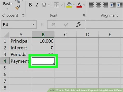 how to calculate an interest payment using microsoft excel