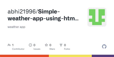 Github Abhi21996simple Weather App Using Html Csss Javascript