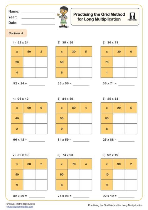 Multiplication Grid Method Free Teaching Resources