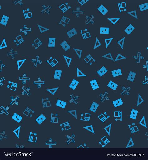 Set Bus Stop Audio Book Triangular Ruler Vector Image
