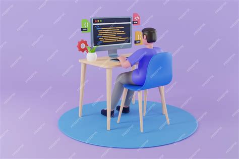 Premium Psd Concept Of Script Coding And Programming Web Site Programmer Coding A New Project