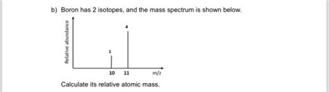 B Boron Has 2 Isotopes And The Mass Spectrum Is Shown Below Calculate