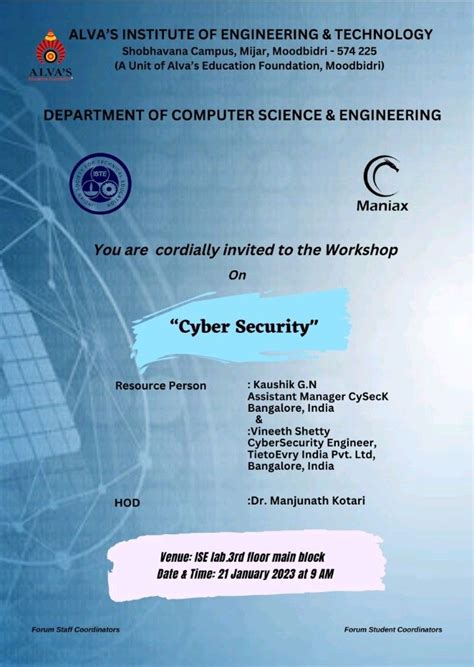 vineeth shetty on linkedin cybersecurity hacking workshop cybersec engineering opportunity…