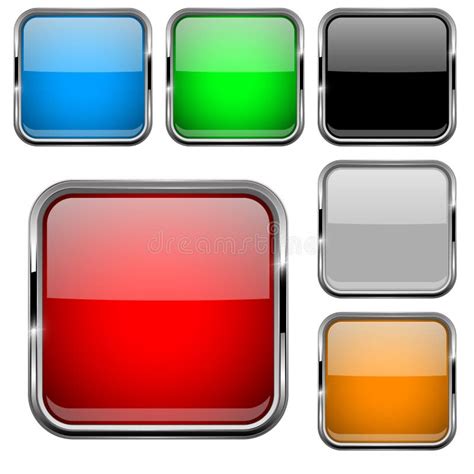 Set Web Shiny Glass Buttons Vector Stock Illustration Illustration Of Colorful Push 14478825