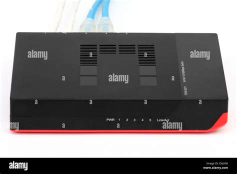 Ethernet Switch Isolated And Router Modem Connect Lan On The White Background Stock Photo Alamy