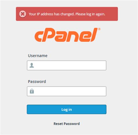 How To Fix Cpanel Error Your Ip Address Has Changed Please Log In Again Rand Dollar