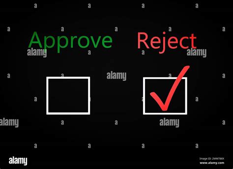Approved And Rejected Symbols Selected Rejection Making A Choice Business And Document