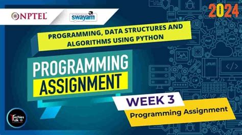 Nptel Programming Data Structures And Algorithms Using Python Week3