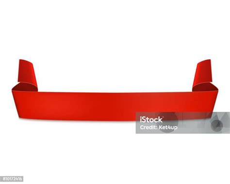 플래그 배너 벡터 흰색 배경에 고립 된 빨간 곡선된 리본입니다 3차원 형태에 대한 스톡 벡터 아트 및 기타 이미지 3차원 형태 곡선 공란 Istock