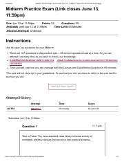CS Midterm Practice Exam Pdf Midterm Practice Exam Link Closes June Pm
