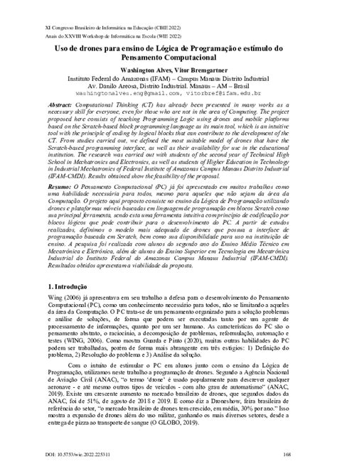 pdf uso de drones para ensino de lógica de programação e estímulo do pensamento computacional