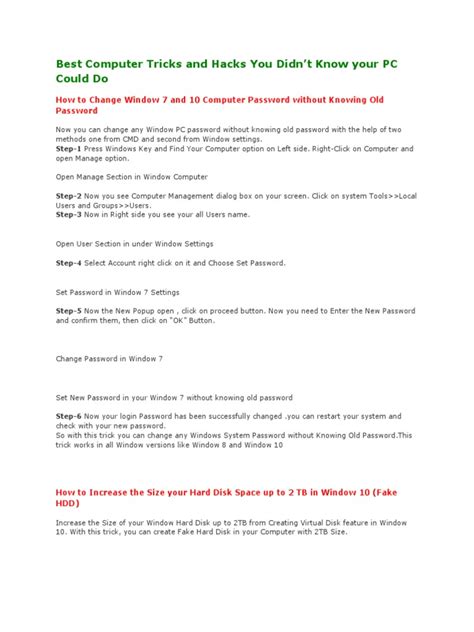 Best Computer Tricks And Hacks You Didn Pdf Superuser Usb Flash Drive