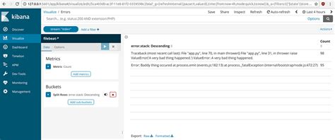 Errors Grouping In Data Table How To Add More Columns Kibana