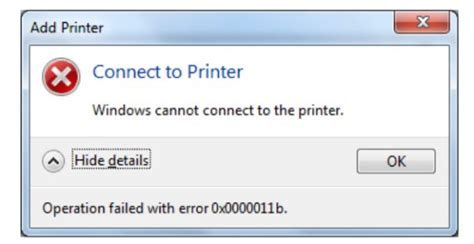 Fix Windows Cannot Connect To The Printer Operation Failed With Error 0x0000011b Artofit