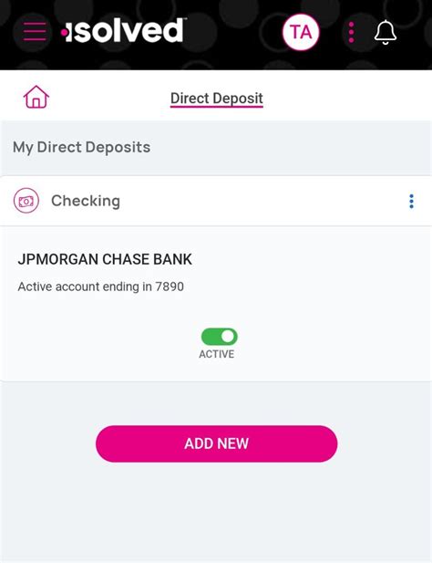 How To Add A Bank Account For Direct Deposit In The Isolved App