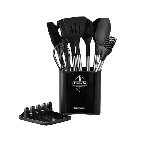 ᐉ Набір силіконового посуду Kitchen Set з 13 пр. Black • Краща ціна в ...