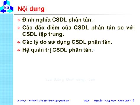 Co So Du Lieu Phan Tannguyen Trung Truccsdlpb01gioi Thieu Ve Co So