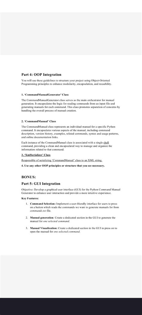 Solved Part 4 Oop Integrationyou Will Use These Guidelines