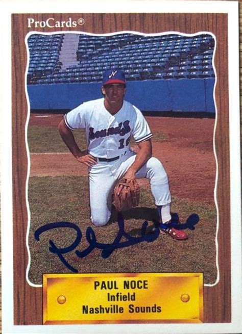 Paul Noce Autographed 1990 Pro Cards 241 Under The Radar Sports
