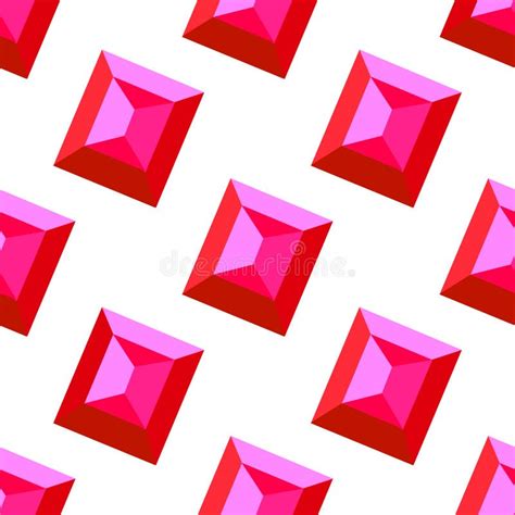 Red Ruby Seamless Pattern Background Stock Illustration Illustration
