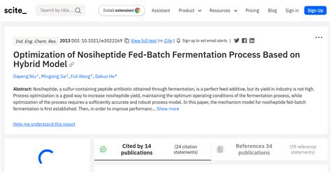 Optimization Of Nosiheptide Fed Batch Fermentation Process Based On Hybrid Model Scite Report