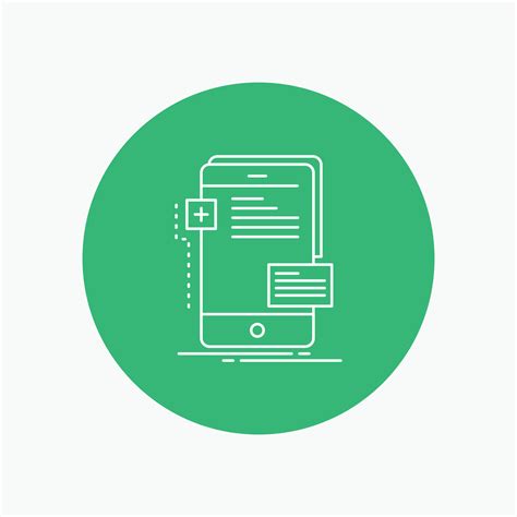 Frontend Interface Mobile Phone Developer White Line Icon In Circle Background Vector Icon