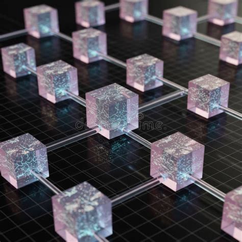 Abstract Network Of Glowing Cubes And Lines Stock Illustration Illustration Of Innovation