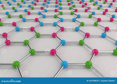 Graphene Atomic Structure On White Background Stock Illustration