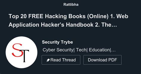Top 20 Free Hacking Books Online 1 Web Application Hackers Handbook